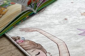 Dětský koberec protiskluzový BAMBINO 61600 krémový / růžový