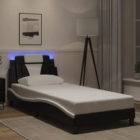 Rám postele Viana s LED bez matrace černý a bílý 80x200 cm 3213985