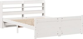 Rám postele s čelem bílý 150x200 cm masivní borovice 3306765