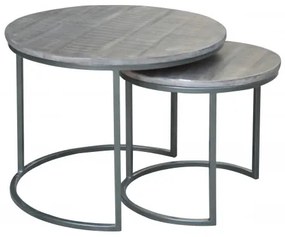 Konferenční stolek Elements set 2ks Mango šedá