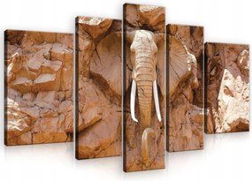 Obraz 170x100 Slon ve skále kamenný slon příroda síla textura mystika