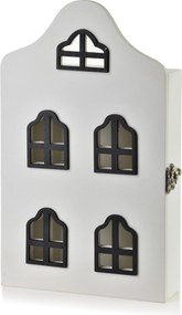 Dřevěná skříňka na klíče STACY House 17,5x5,5x29,5 cm bílá