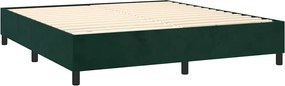 Box spring postel s matrací tmavě zelená 160x200 cm samet 3144690