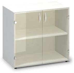 Skleněná skříň Pro Office 80x45,8x74,2 cm Barva: Bílá