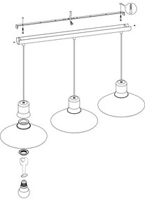 Eglo 99512 - Lustr na lanku ABREOSA 3xE27/28W/230V