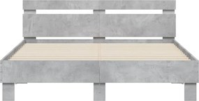 Rám postele s čelem betonově šedý 140 x 190 cm kompozitní dřevo 3207437