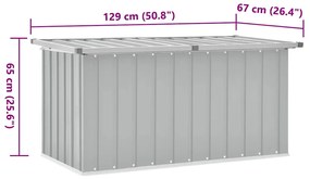 vidaXL Marketos Zahradní úložný box šedý 129 x 67 x 65 cm