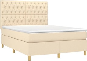 Box spring postel s matrací krémová 140x190 cm textil 3142574