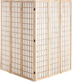 Oddělovač pokojů Japonský stěnový oddělovač 6 panelů pro oddělení místností