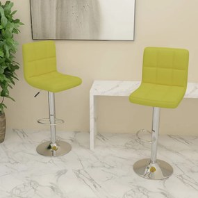 Barové židle 2 ks zelené textil 334244