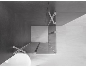 Mexen Velar Duo, sprchový kout s posuvnými dveřmi 100 x 100 cm, 8mm šedé sklo, chromová, 871-100-100-42-01