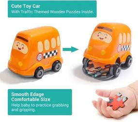 TOP BRIGHT Dřevěné puzzle s hračkou Školní autobus / 24 dílků