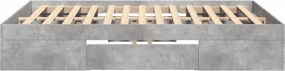 Rám postele betonově šedý 135 x 190 cm kompozitní dřevo 3295509