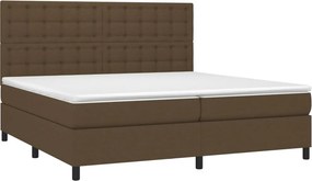 Box spring postel s matrací tmavě hnědá 200x200 cm textil 3142124