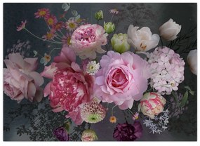 Skleněný obraz - Zahradní květy (70x50 cm)