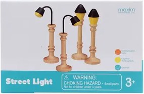 MAXIM Pouliční lampy 4 ks / Doplněk vláčkodráhy / dřevo / 3+ let