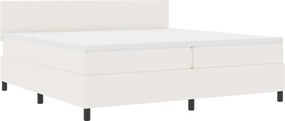 Postel s boxspringem s čelo Krémová a bílá 200 x 200 cm 3337529