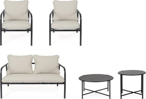 Béžový ocelový zahradní lounge set pro 4 Ostuni – Bizzotto