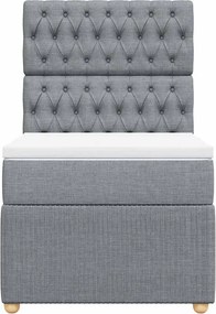 Box spring postel s matrací světle šedý 100 x 200 cm textil 3294274