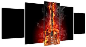 Hořící kytara - obraz