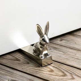 Stříbrná raw dveřní zarážka králík - 15*4*11cm
