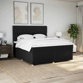 Box spring postel s matrací černá 200x200 cm textil 3293696