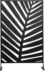 Outsunny Rozdělovač místností 3-panelový 122 x 198 cm Zahradní paraván s vzorem banánového listu Samostatná přepážka s podstavcem 3-panelový paraván …