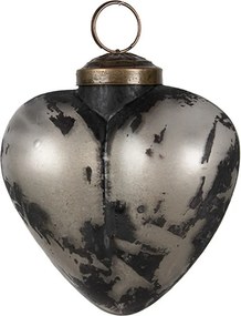 Granitová antik skleněná vánoční ozdoba srdce Noirre - 8*4*8 cm