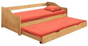 Rozkládací postel 90x200 masiv borovice s přistýlkou 8808V
