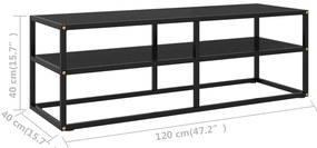 vidaXL Marketos TV stolek černý s černým sklem 120 x 40 x 40 cm