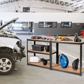 Costway Úložný regál 5 úrovní s kovovým rámem, nosnost do 650 kg, černý