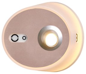 LED nástěnné světlo Zoom bodovka USB růžová měděná