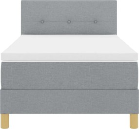 Postel s boxspringem s polštářem Světle šedá 90 x 200 cm textil 3338888