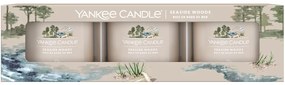 Yankee Candle – sada votivní svíčky ve skle Seaside Woods (Přímořské dřeva), 3 x 37 g