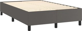 Box spring postel s matrací a LED šedá 120x200 cm umělá kůže 3135817