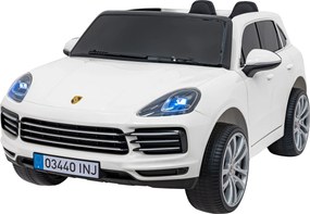 Ramiz Elektrické autíčko Porsche Cayenne S na baterie pro děti bílý lak SUV + dálkové ovládání