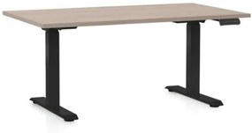 Výškově nastavitelný stůl OfficeTech C, 140 x 80 cm - černá podnož Barva: Dub