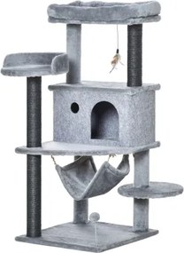 Strom pro kočky PawHut 48x48x107 cm s odnímatelným feltovým hnízdem, hammockem, plyšovými postelemi, více platformami, sisalovými sloupky a hračkami …