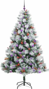 Umělý vánoční stromeček Zelená a bílá 210 cm PVC, kov a plast 3395194