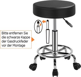Barová židle Yaheetech – černá, umělá kůže (267477096388)
