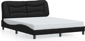 Rám postele bez matrace Hvar černý 160x200 cm umělá kůže 3208009