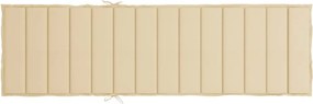 Poduška na lehátko béžová 200 x 50 x 3 cm oxfordská látka 314191