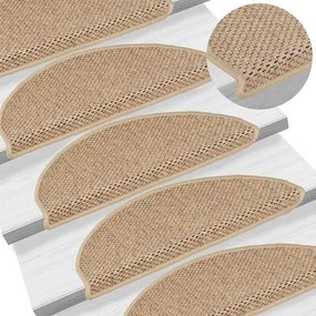 Samolepící nášlapy na schody vzhled sisal 15 ks 65x21x4 cm 326879