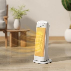 HOMCOM keramický topný ventilátor 2000 W – 4 režimy, nastavitelná teplota, 55° oscilace
