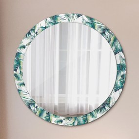 Kulaté dekorativní zrcadlo Listy fi 90 cm