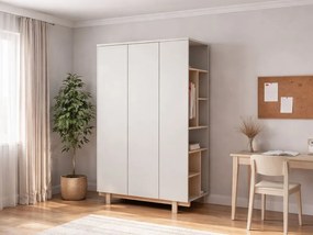 Šatní skříň s otevřeným regálem BASIC kašmírová