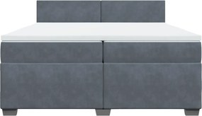 Box spring postel s matrací tmavě šedá 200x200 cm samet 3286397