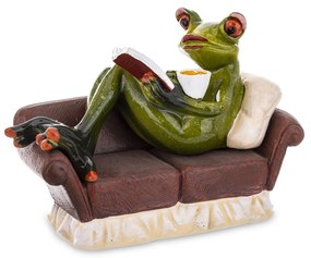 Figurka žába na sedačce s kávou 162142