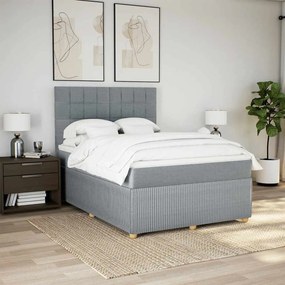 Box spring postel s matrací světle šedá 160 x 200 cm textil 3294407
