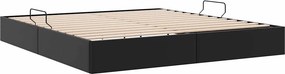 Postel s úložným prostorem Černá 183 x 213 cm Umělá kůže 3369978